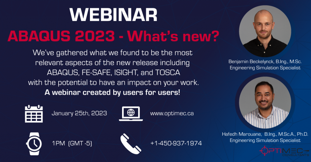 Upcoming webinar: What's new Abaqus 2023? | Optimec